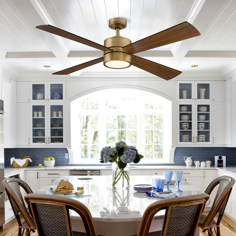Wade Logan® 52" 4 - Blade Ceiling Fan With LED Lights And Remote ...