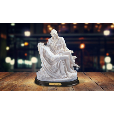 Trinx Jeffy 10"H White La Pieta by Michelangelo Holy FigurineUnique ...