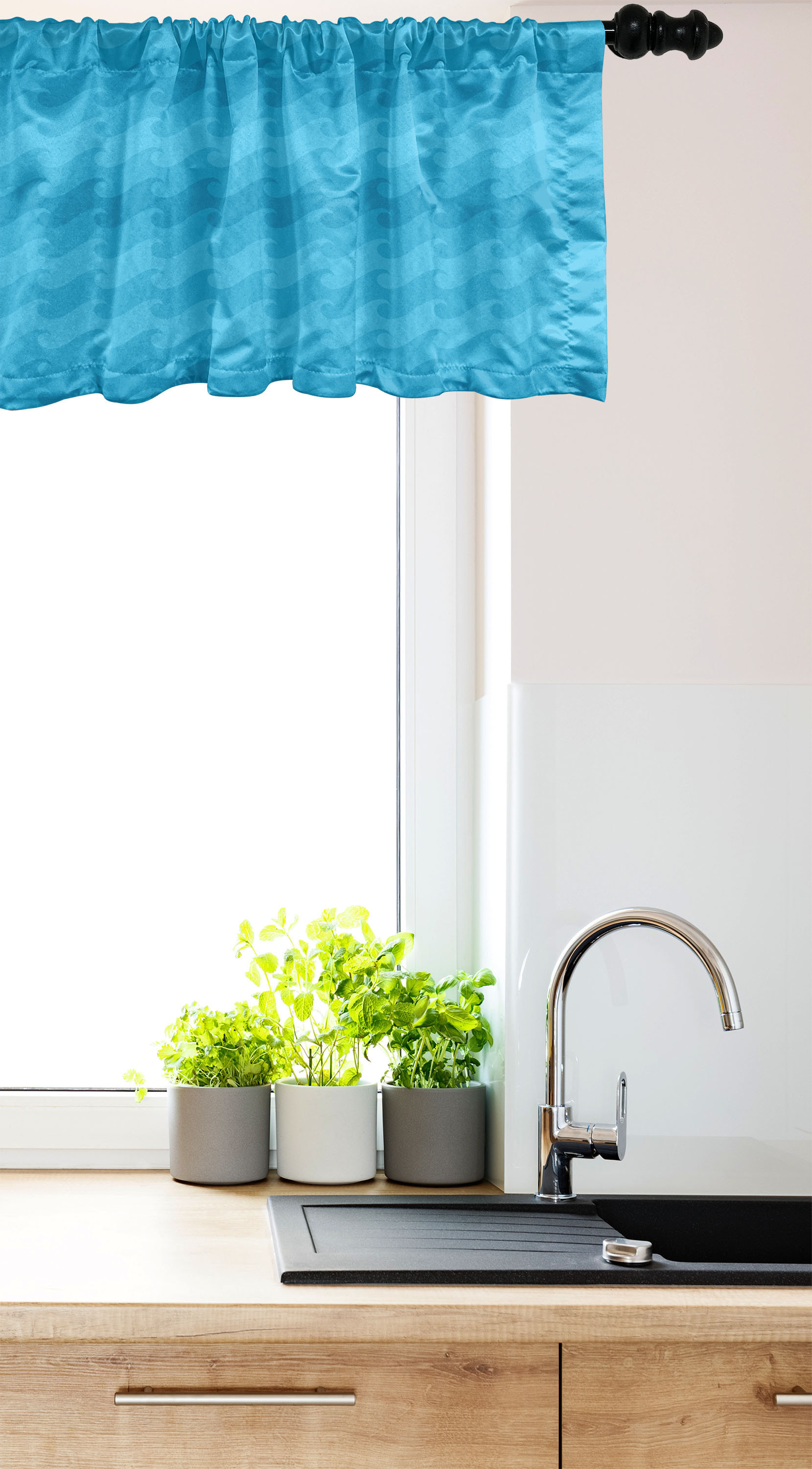 Ambesonne Nautical Valance Pack of 2 Horizontal Flow of Waves Sky Blue ...