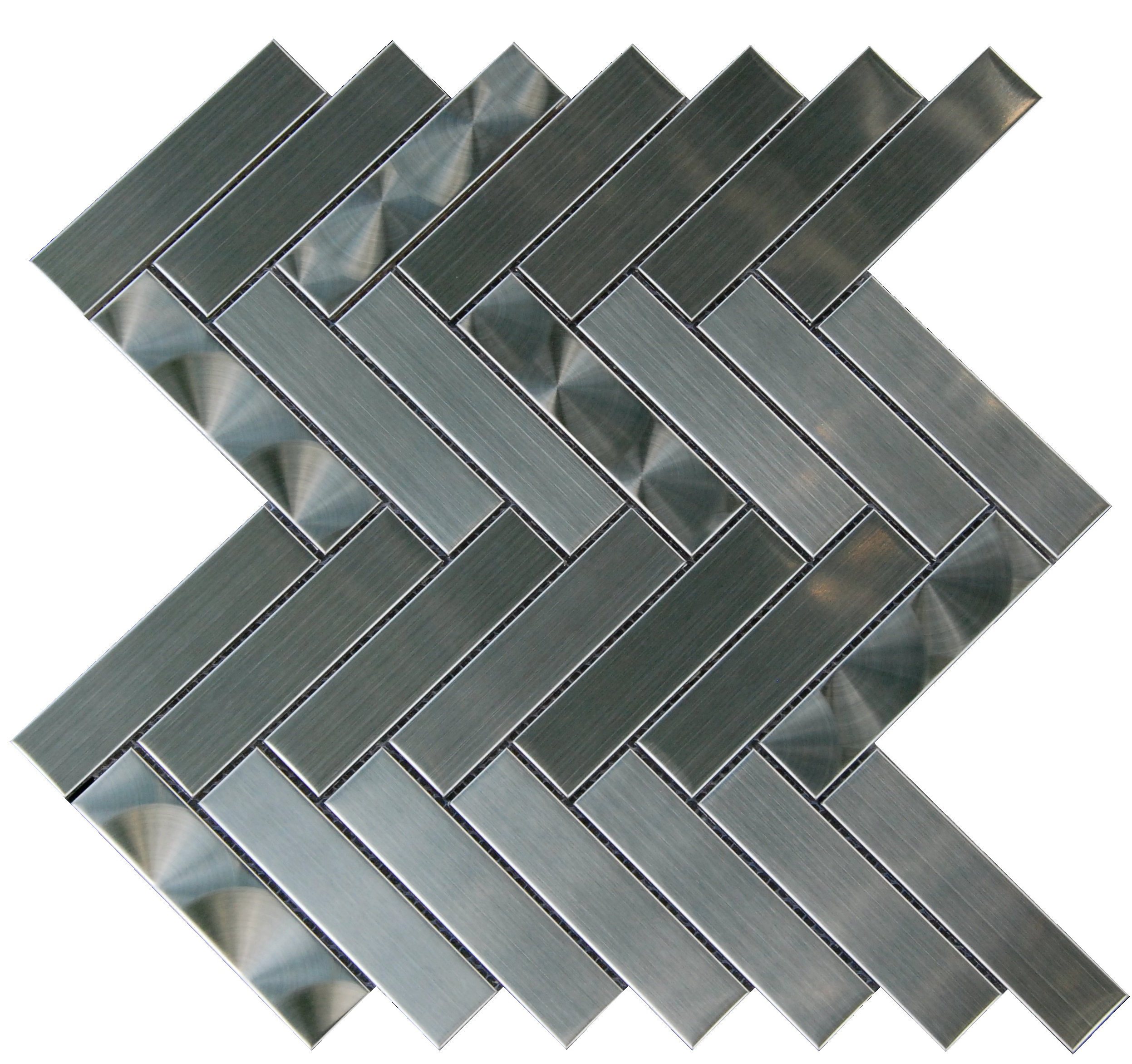 Luxsurface 1" x 3" Metal Herringbone Mosaic Wall Tile | Wayfair