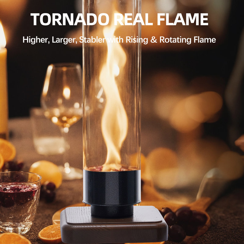 yatemate Tornado Bio-ethanol Outdoor Tabletop Fireplace With Flame ...