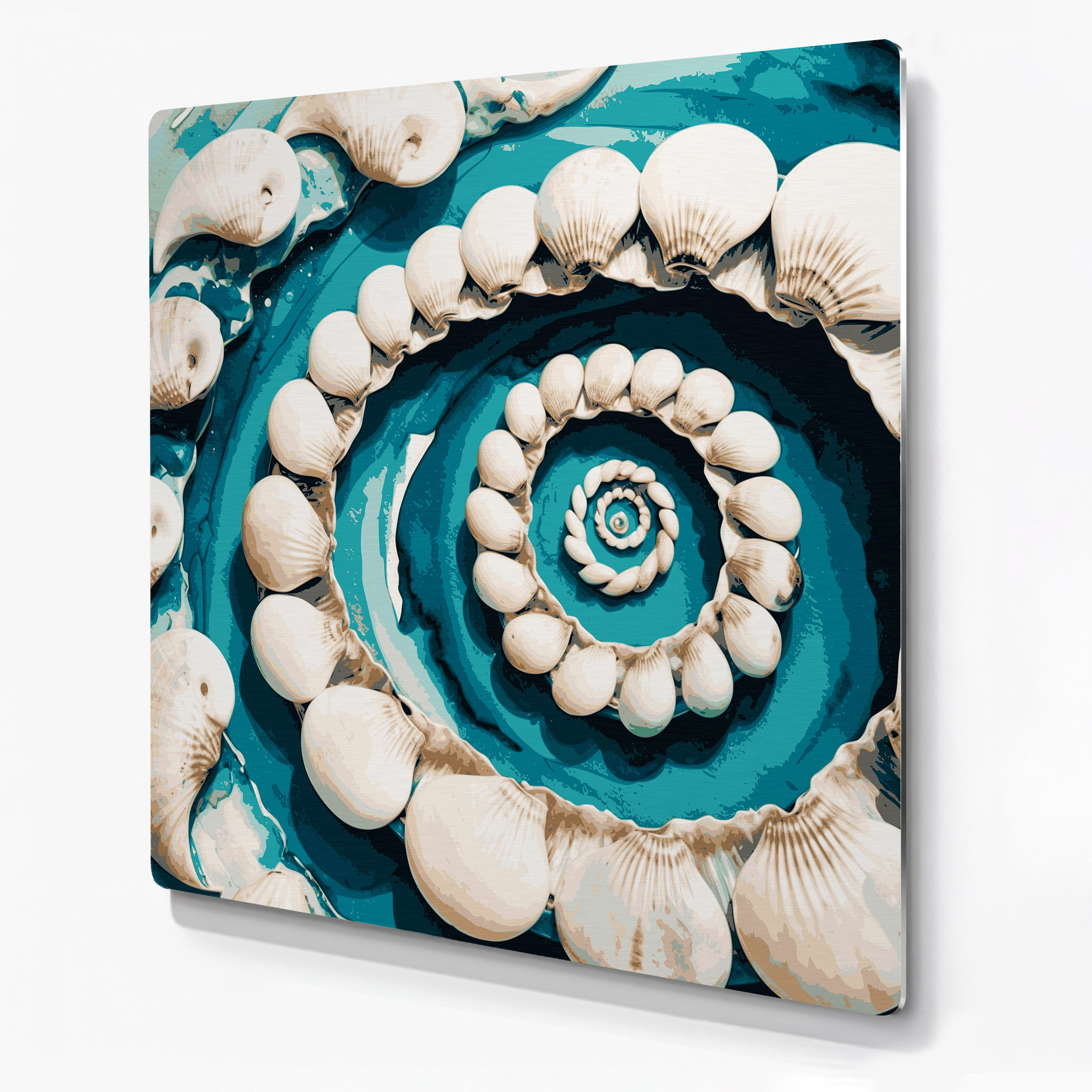 Rosecliff Heights Coastal Cowrie Shell Collection Beige Metal Wall Art ...
