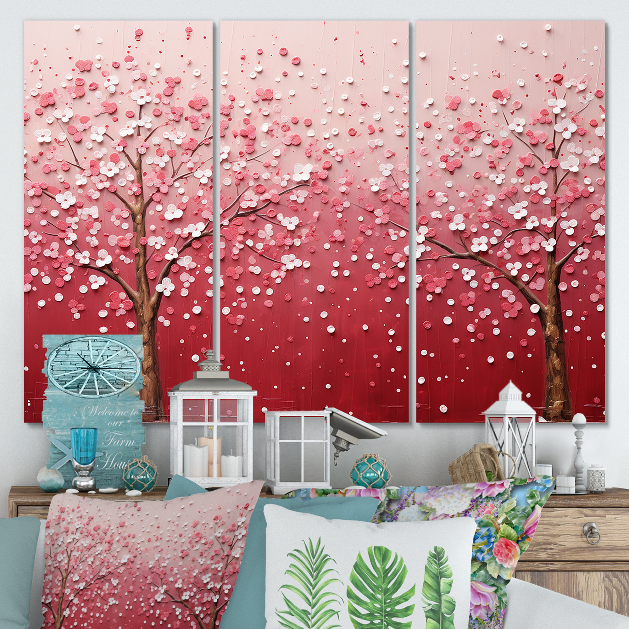 Red Barrel Studio® Pink And White Cherry Blossom Tree 1 - Cherry Wall ...