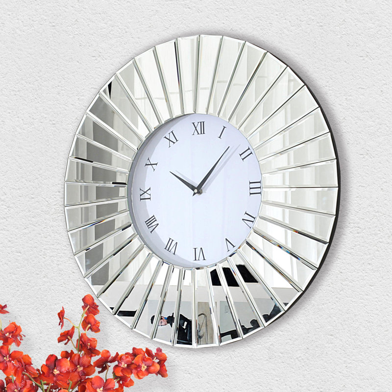 Everly Quinn Jeni Round Glass Wall Clock & Reviews | Wayfair