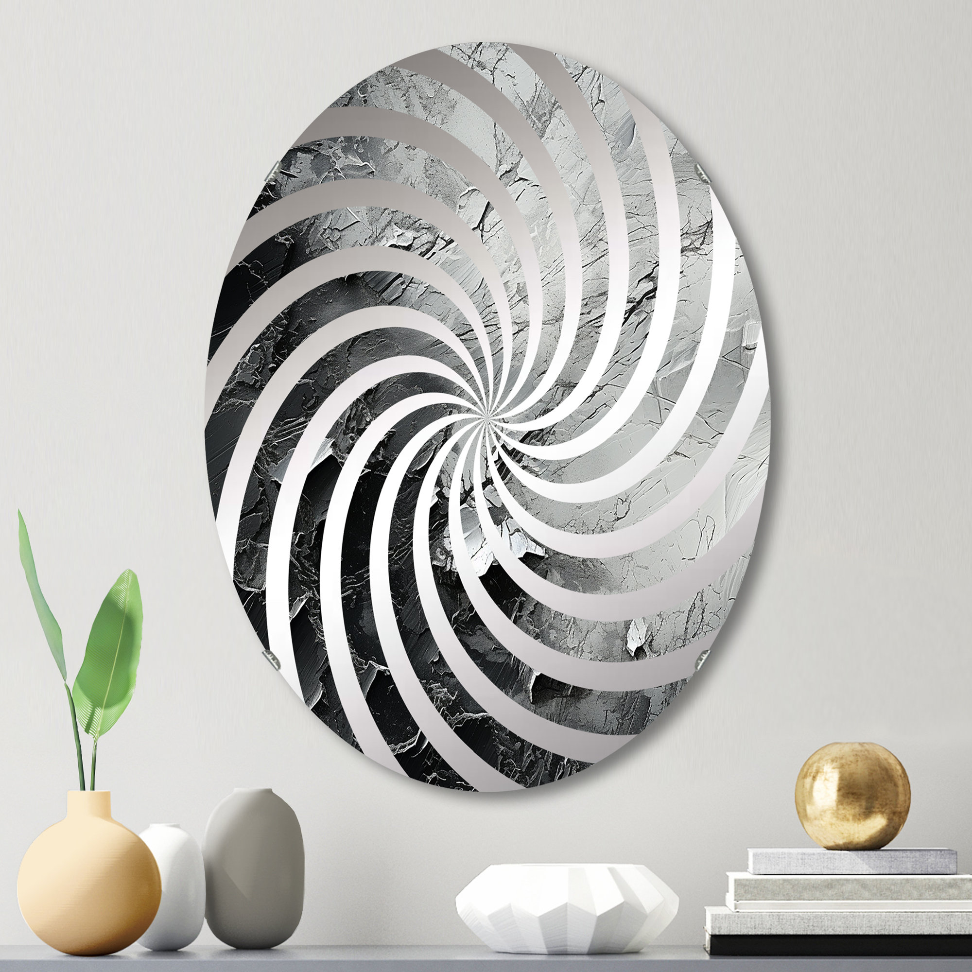 East Urban Home Minimalism Black And White Glacier - Vortex Decorative ...