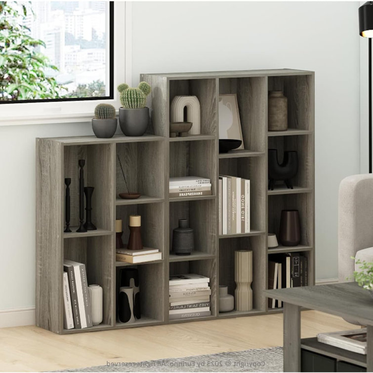 Millwood Pines Davario Geometric Bookcase | Wayfair