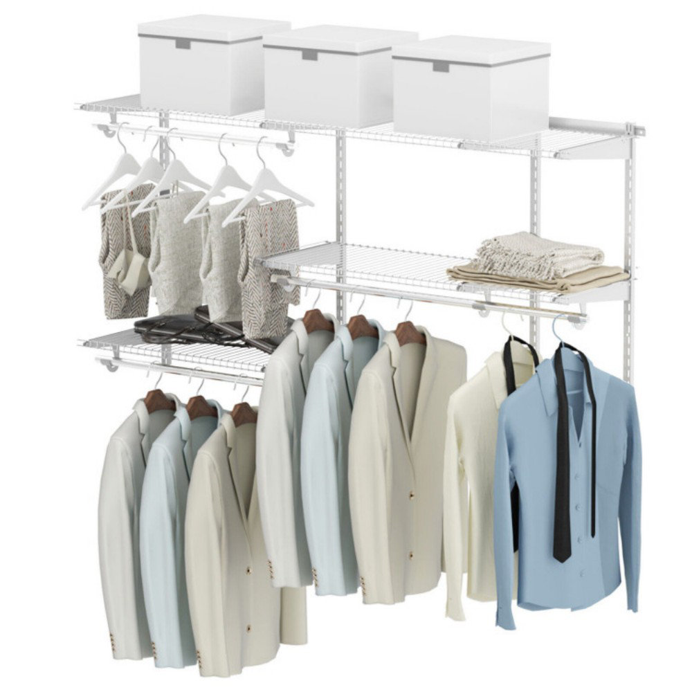 Corrigan Studio® Custom Closet Organizer Kit 3 to 5 Feet Wall-Mounted ...