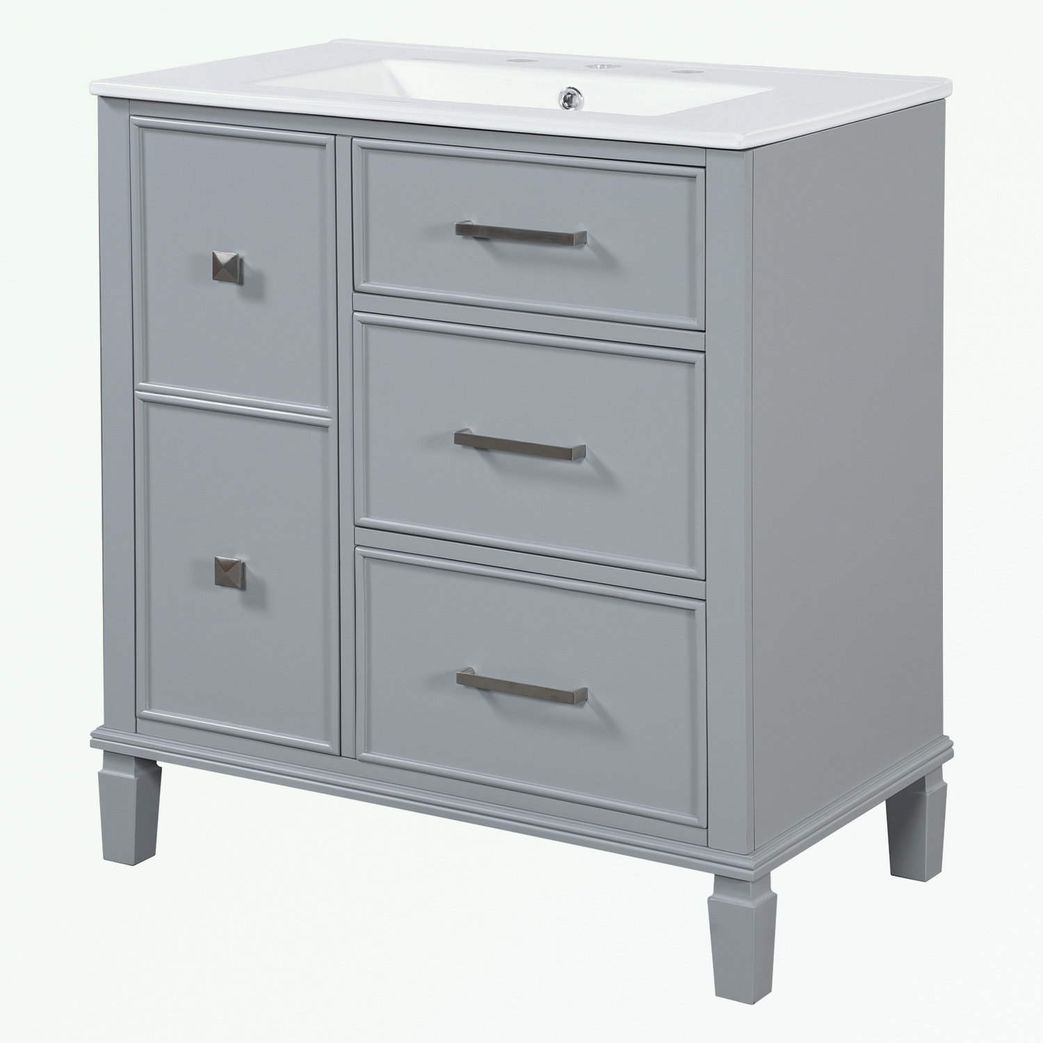 Canora Grey Bathroom Vanity with Ceramic Sink, Flip-Out Drawer, 1 Doors ...
