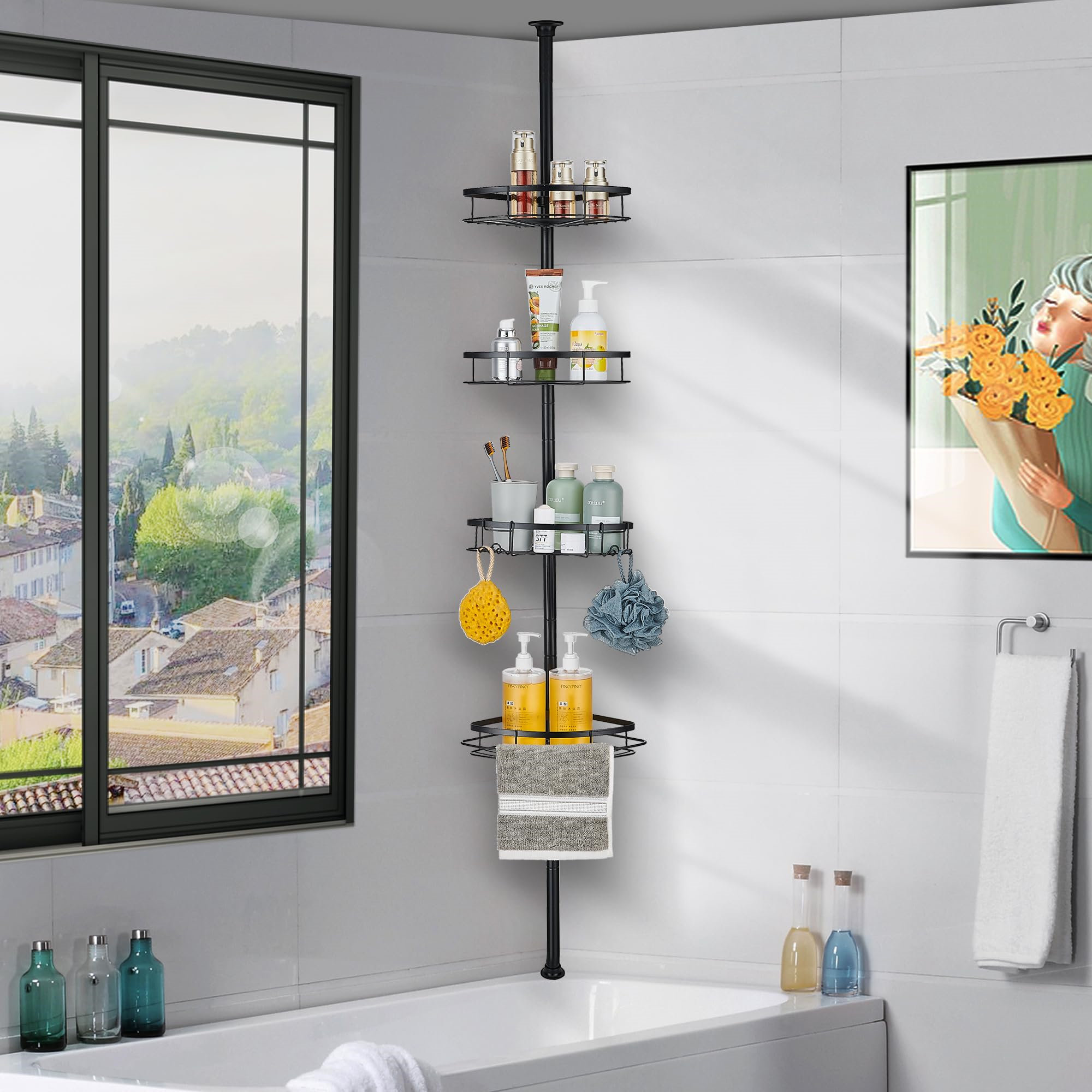 Rebrilliant Bathroom Shower Rack, Corner Storage Rack | Wayfair