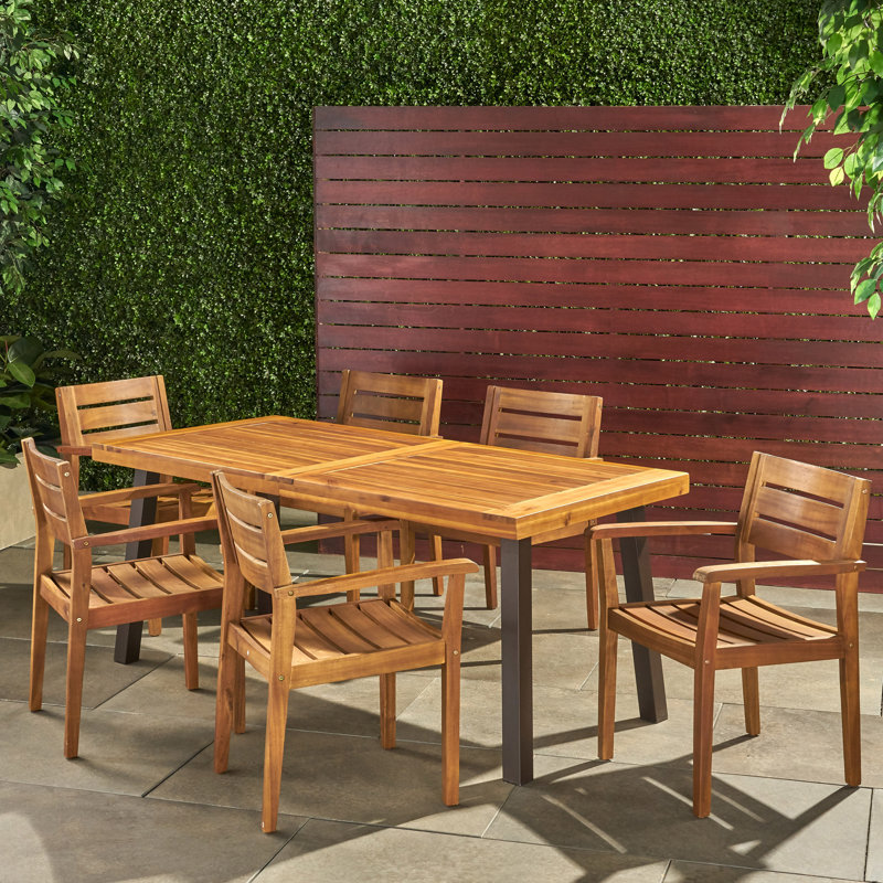 Union Rustic Ricardo 6 - Person Rectangular Outdoor Dining Set with ...