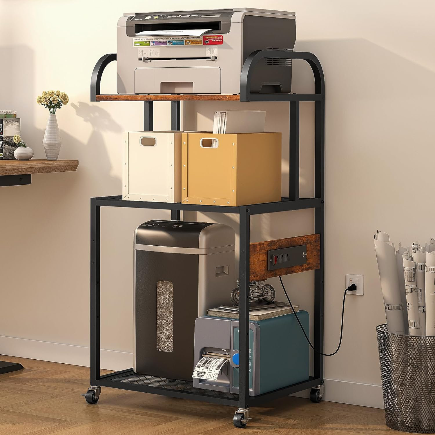 MCKINNON HOME FURNISHINGS, INC. Large Printer Stand, Tall Printer Table ...