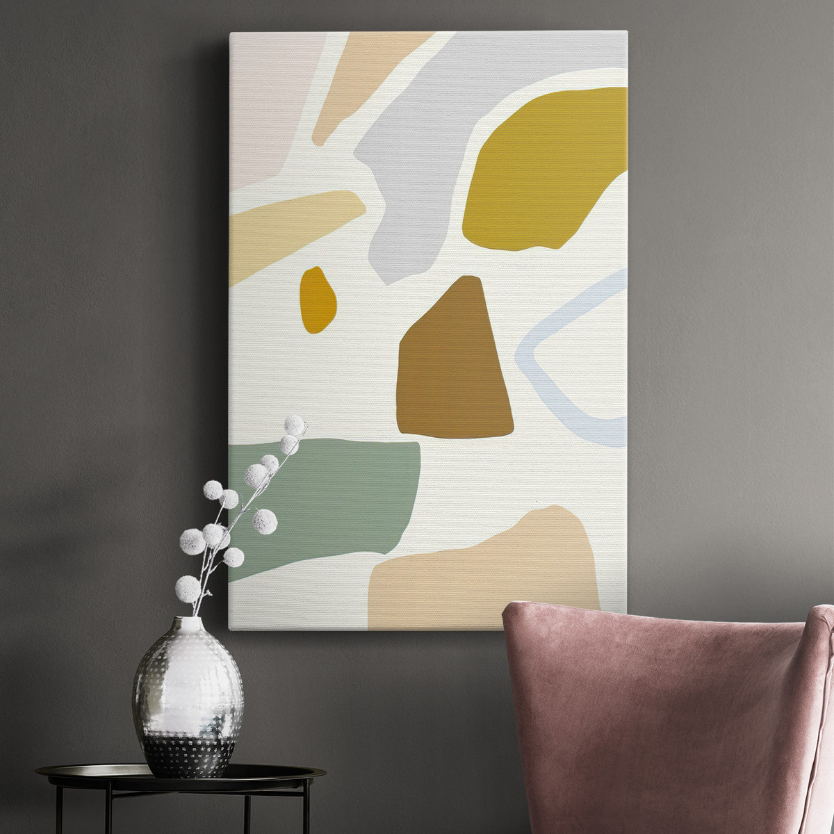 Orren Ellis Pastel Splotches II Premium Gallery Wrapped Canvas - Ready ...