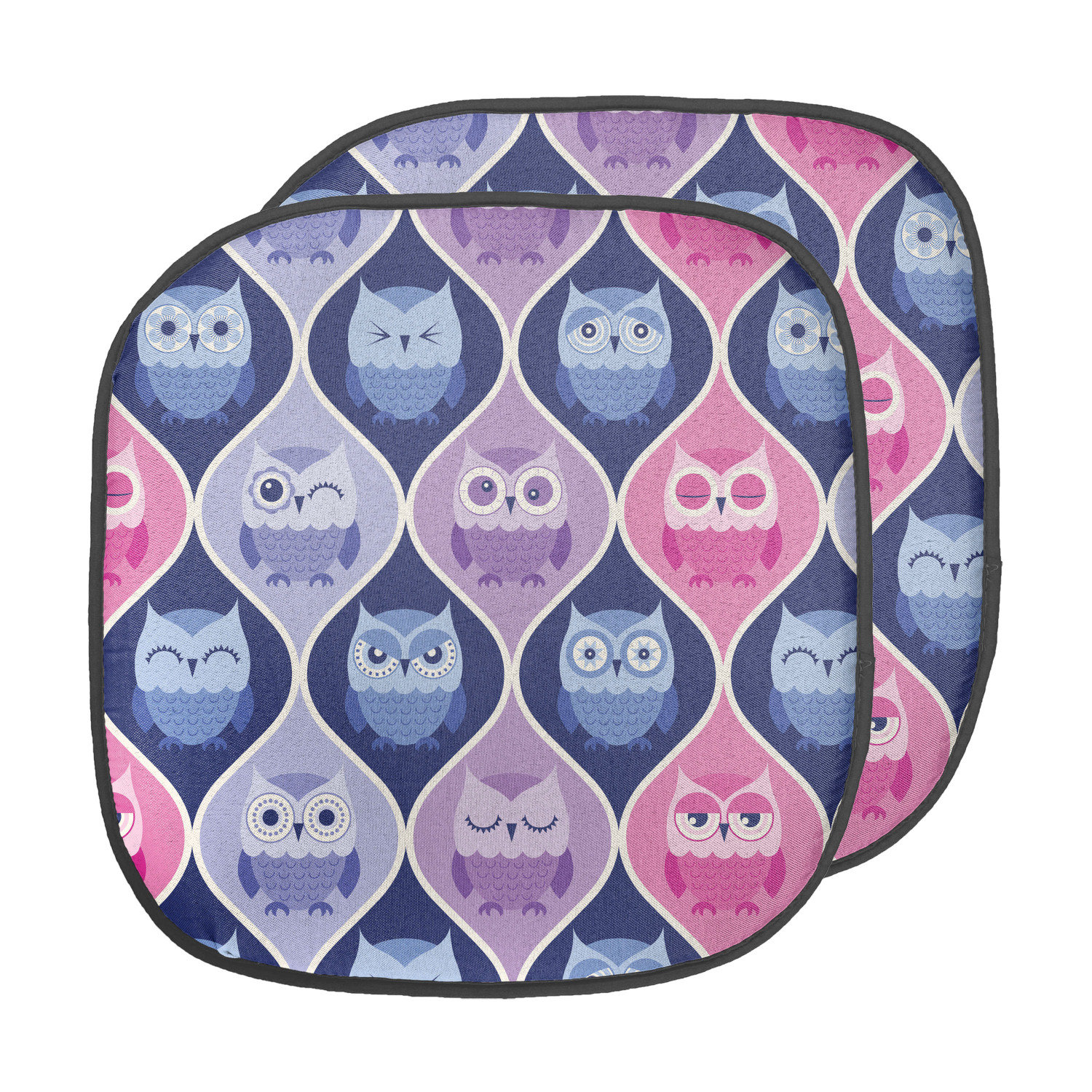East Urban Home Ambesonne Owl Chair Seating Cushion Set Of 2, Tired ...