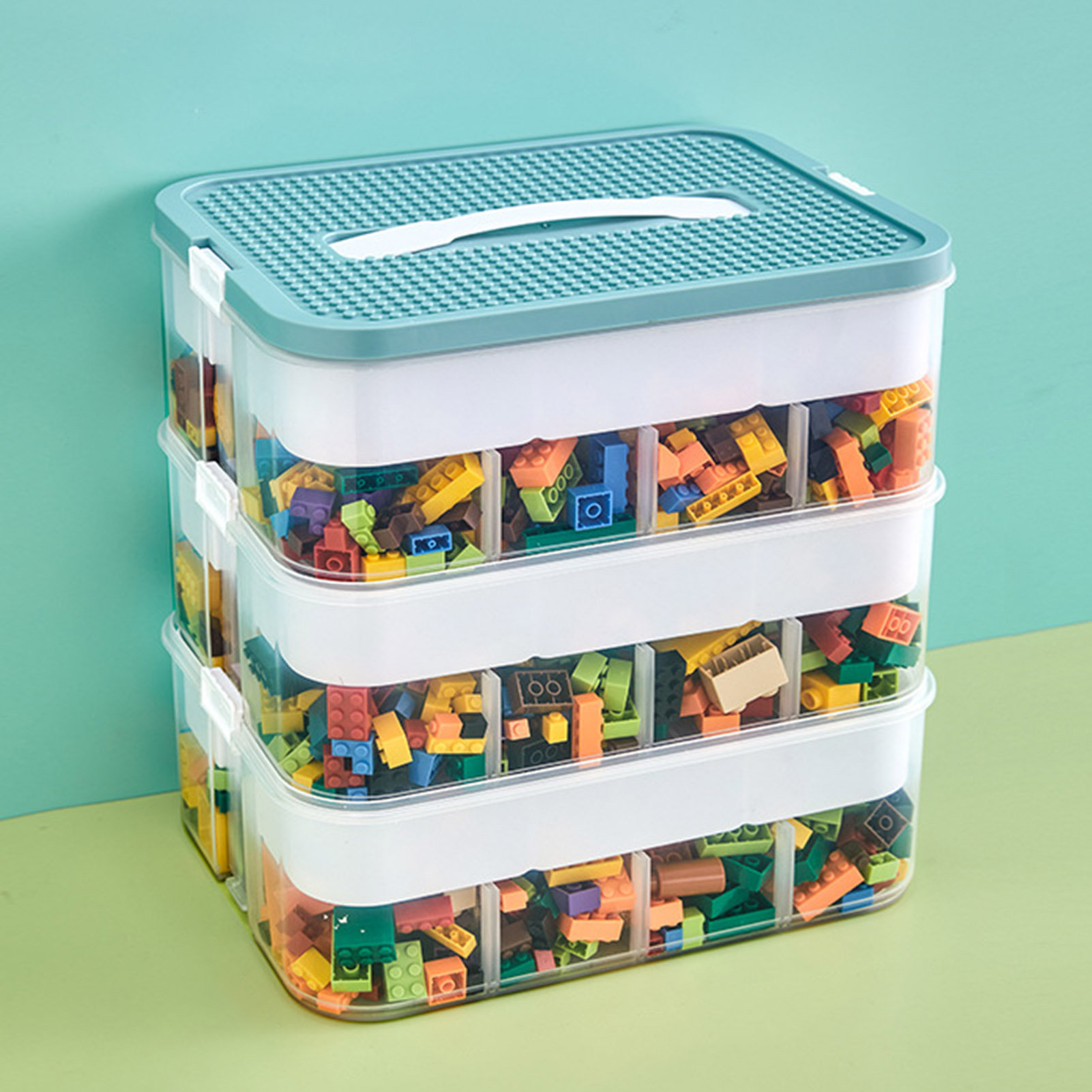 Rebrilliant 12L Building Block Toy Storage Box Large Capacity Stackable ...