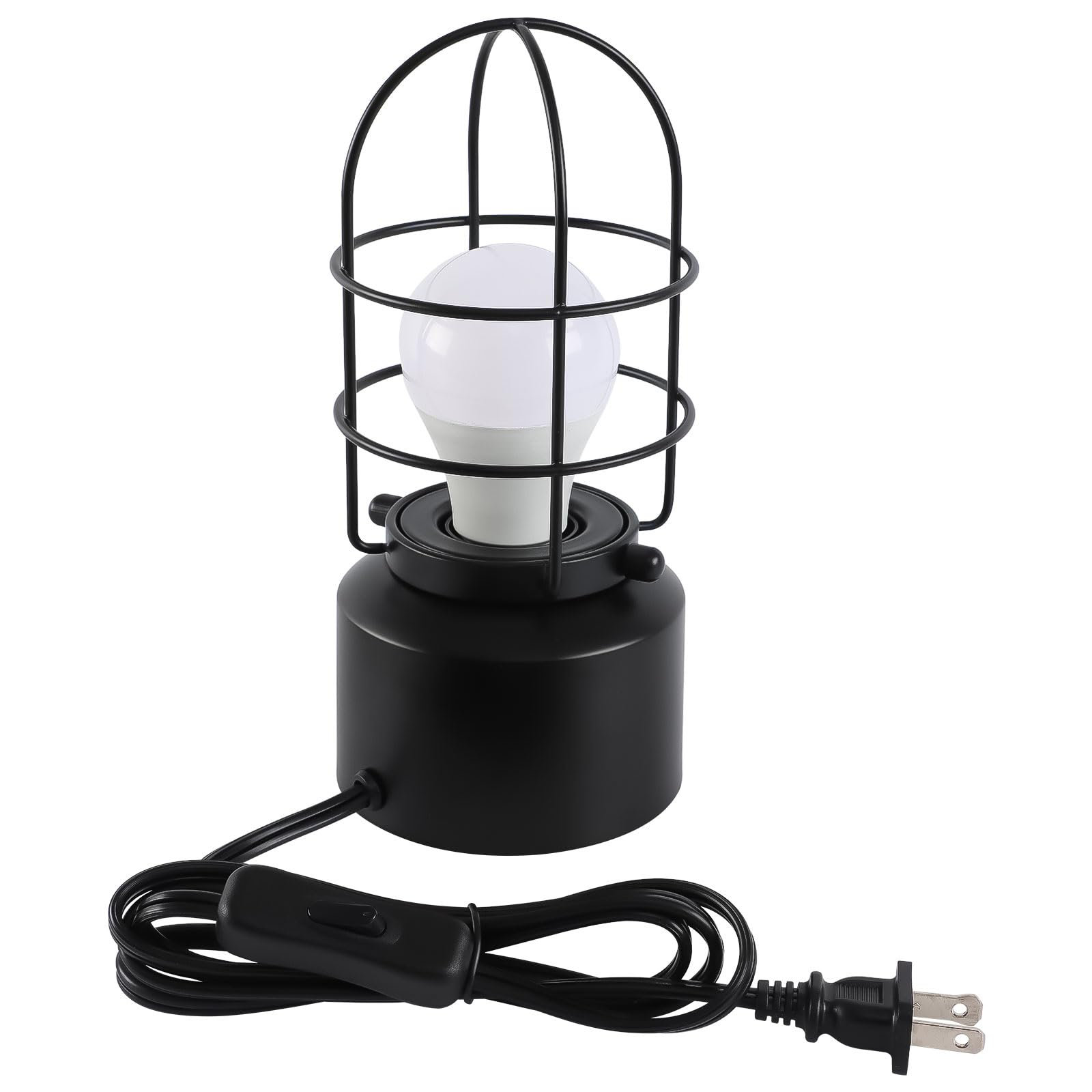 Breakwater Bay Vintage Black Table Lamp - Industrial Cage Wire Design ...