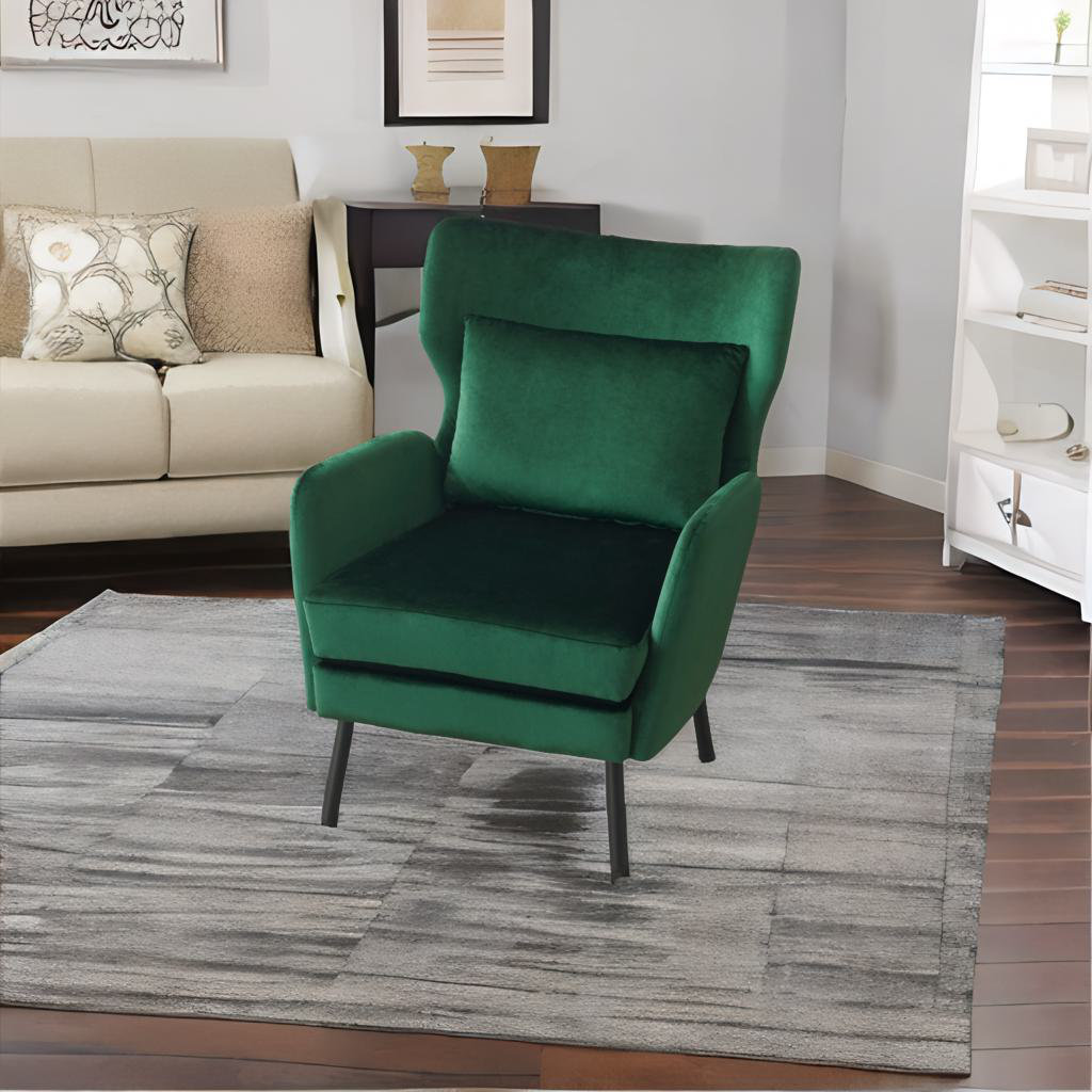 Mercer41 Wing Back Velvet Accent Chair | Wayfair