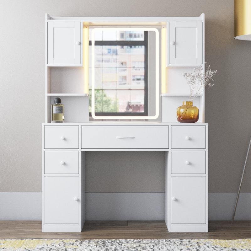 Wade Logan® Bhateri Vanity with Mirror "& Reviews" | Wayfair