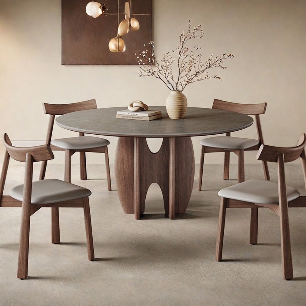 Elamer Modern simple round dining table sets | Wayfair