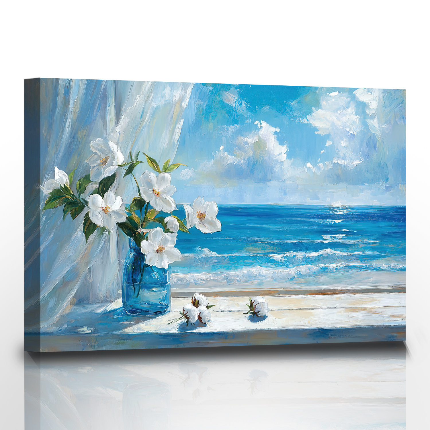 Highland Dunes Rustic Wall Art Window Seascape Seaside Scenery Painting ...