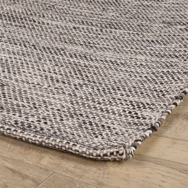 Home Conservatory Solid Grey Handwoven Handwoven Indoor/Outdoor Rug ...