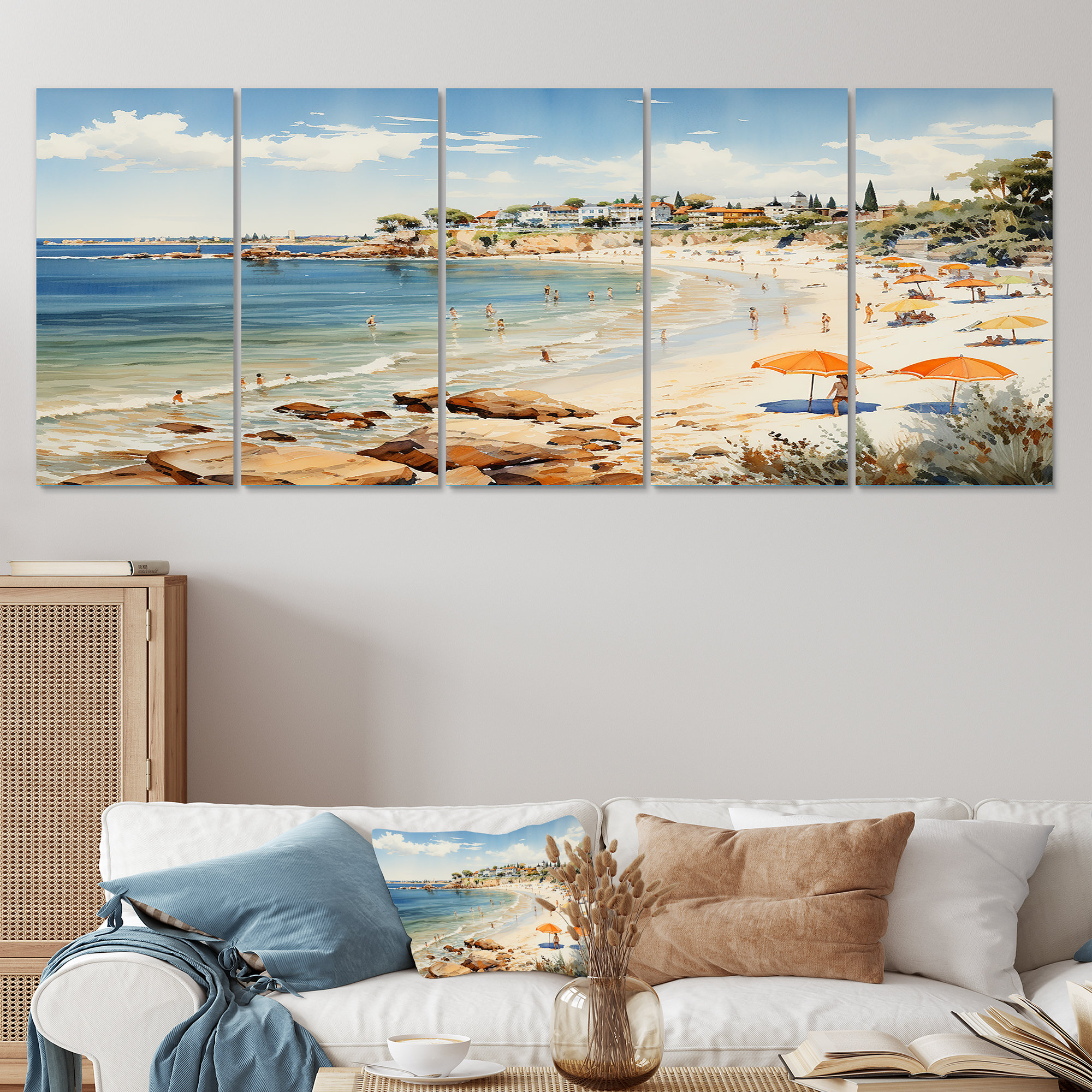 Dovecove Vintage Beach Day Tranquilty III - Coastal Beach Sand 5 Piece ...