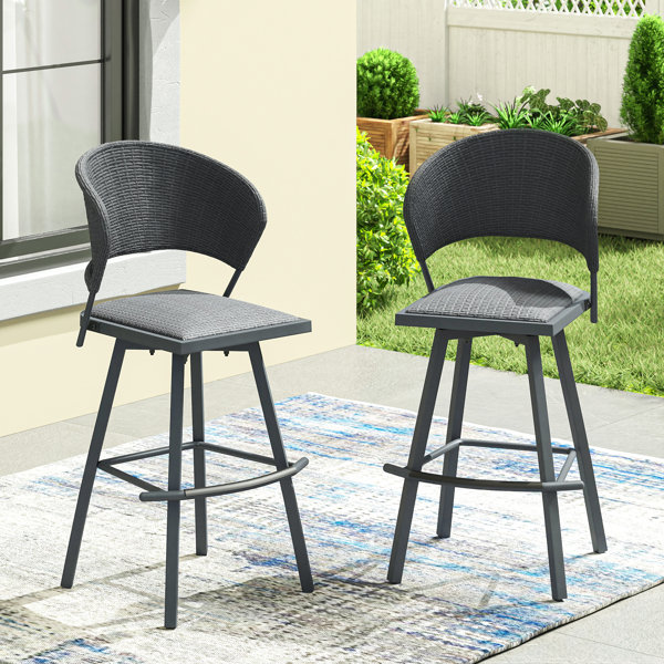 Trent Austin Design® Roca Wicker Outdoor Bar Stool & Reviews | Wayfair