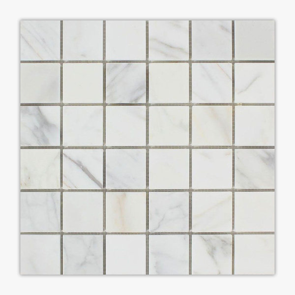 Calacatta Tile 12" x 12" Marble Mosaic Wall & Floor Tile | Wayfair