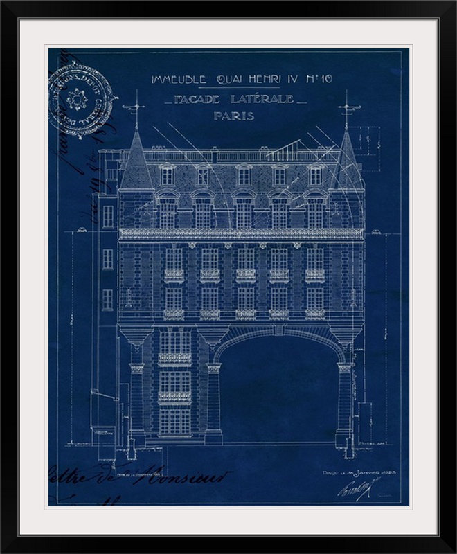 17 Stories 'Quai Henri Blueprint II' Graphic Art Print - Wayfair Canada