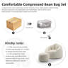 Ebern Designs Oversized Round Bean Bag Chair with Ottoman, Memory Foam ...