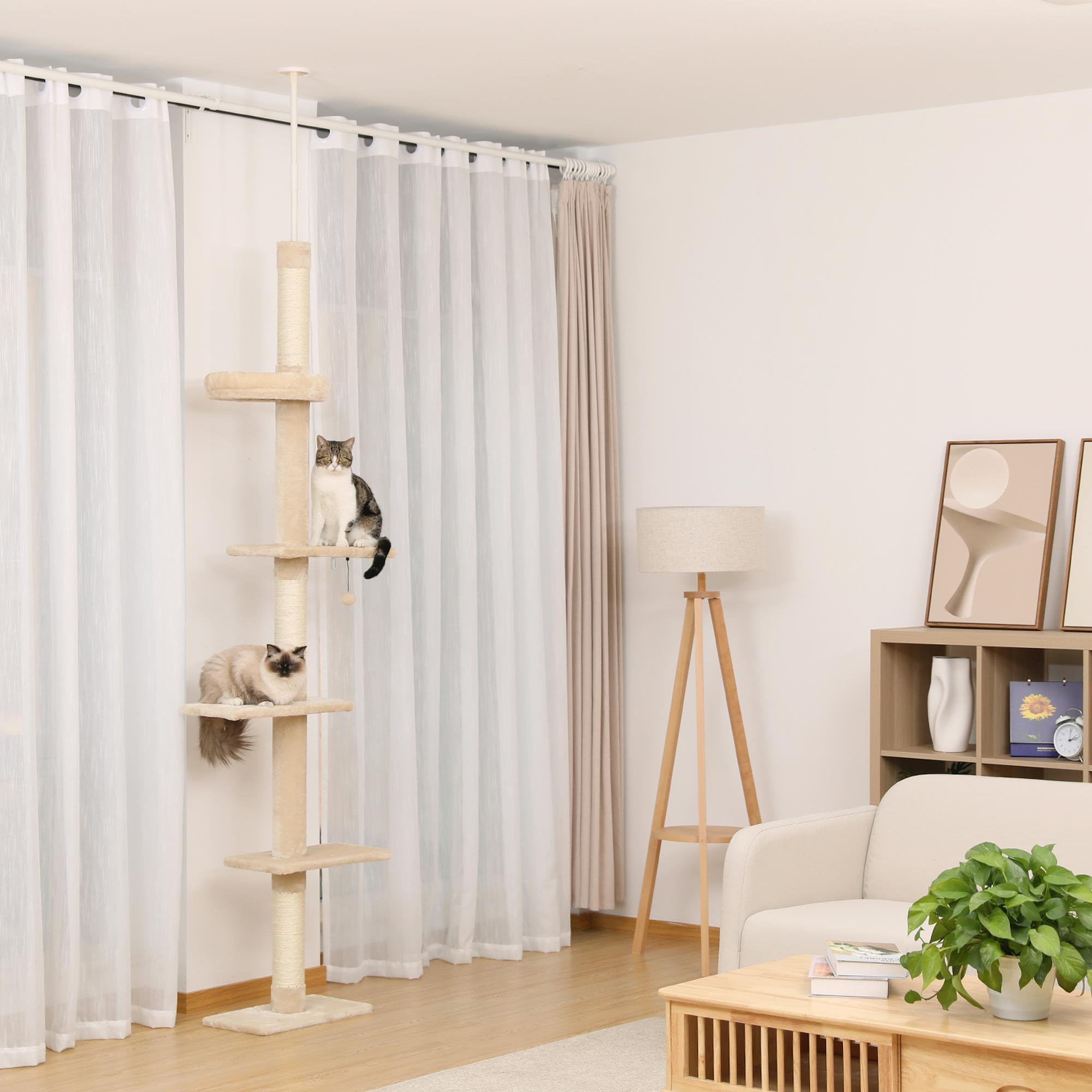 Tucker Murphy Pet™ Interactive adjustable 6-tier floor-standing cat ...