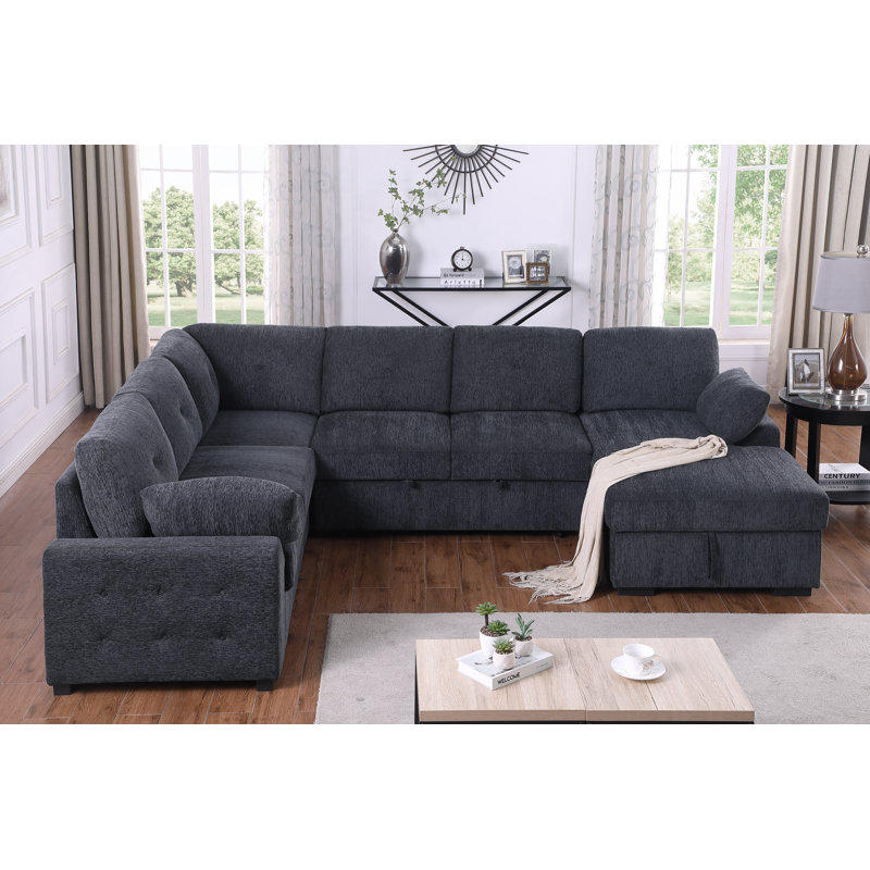 Three Posts™ Kewstoke Left Hand Facing Sleeper Sofa & Chaise & Reviews ...