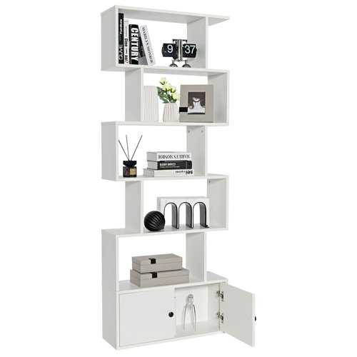 Millwood Pines Niklaus Geometric Storage Bookcase & Reviews | Wayfair