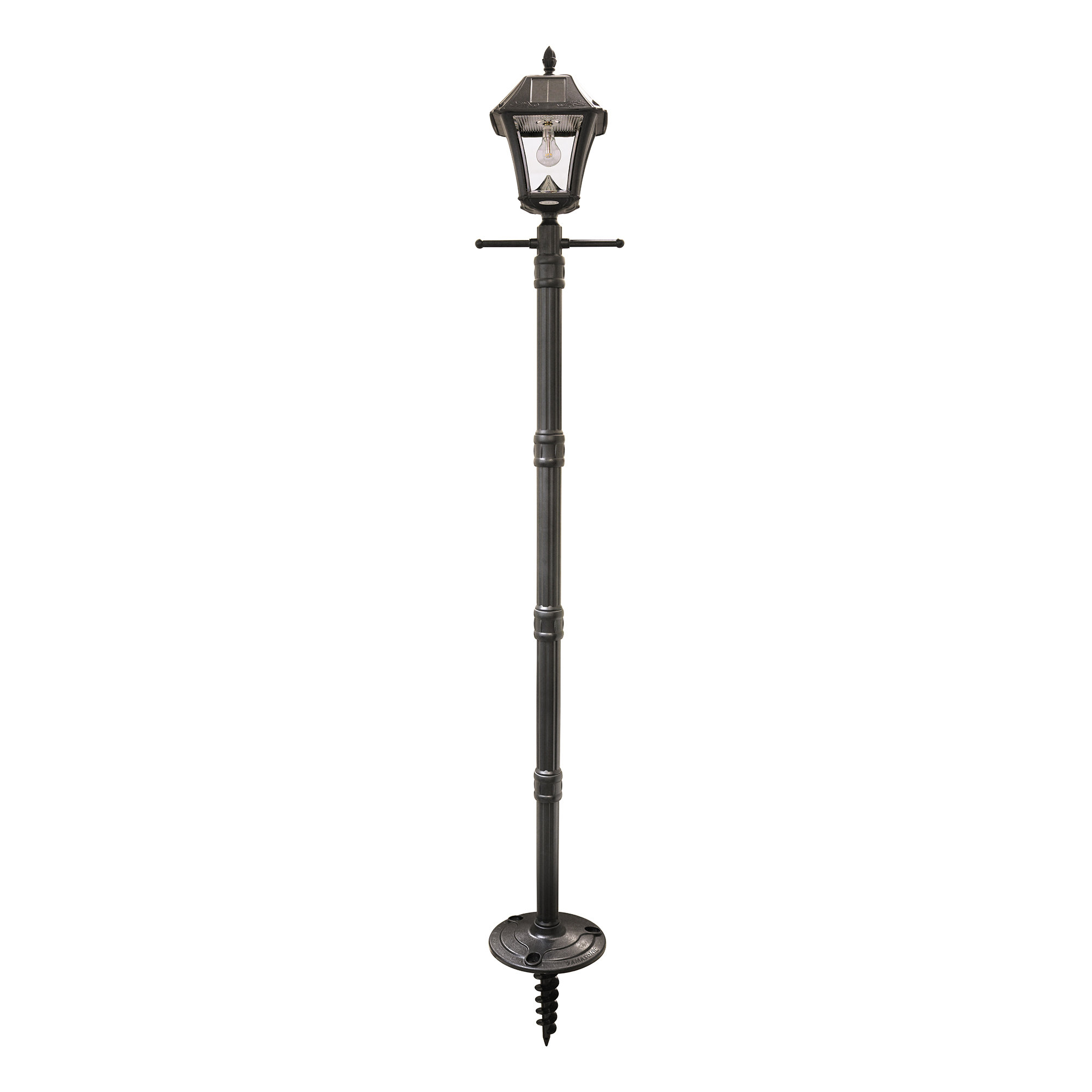 Gama Sonic Baytown 1 -Light 77" H Solar Powered Garden Lamp Post with ...