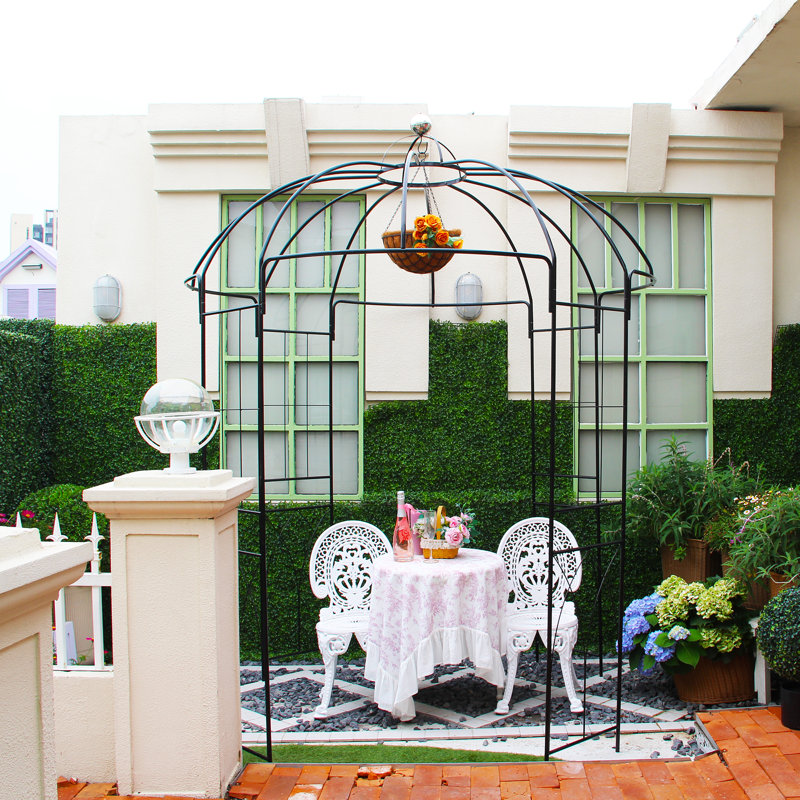 Scendor 9ft High X 6.8ft Wide Garden Arch Arbor French Style Birdcage ...