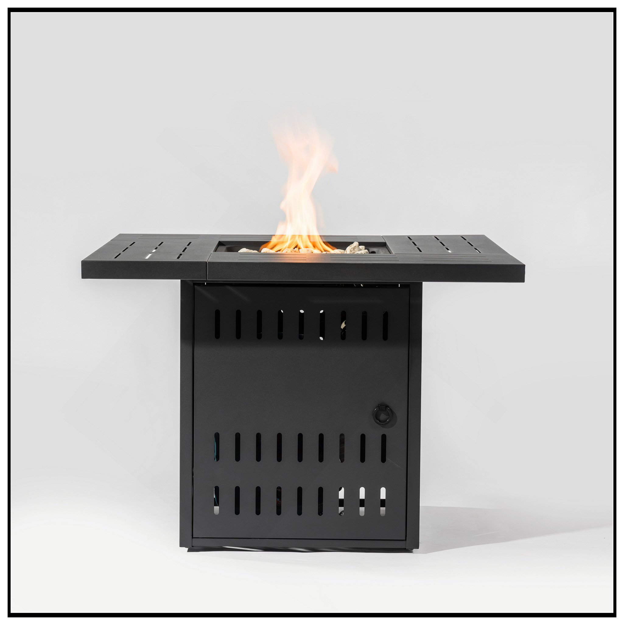 REDmintss 34" Propane Gas Fire Pit Table, 50000 BTU Rectangular Steel ...