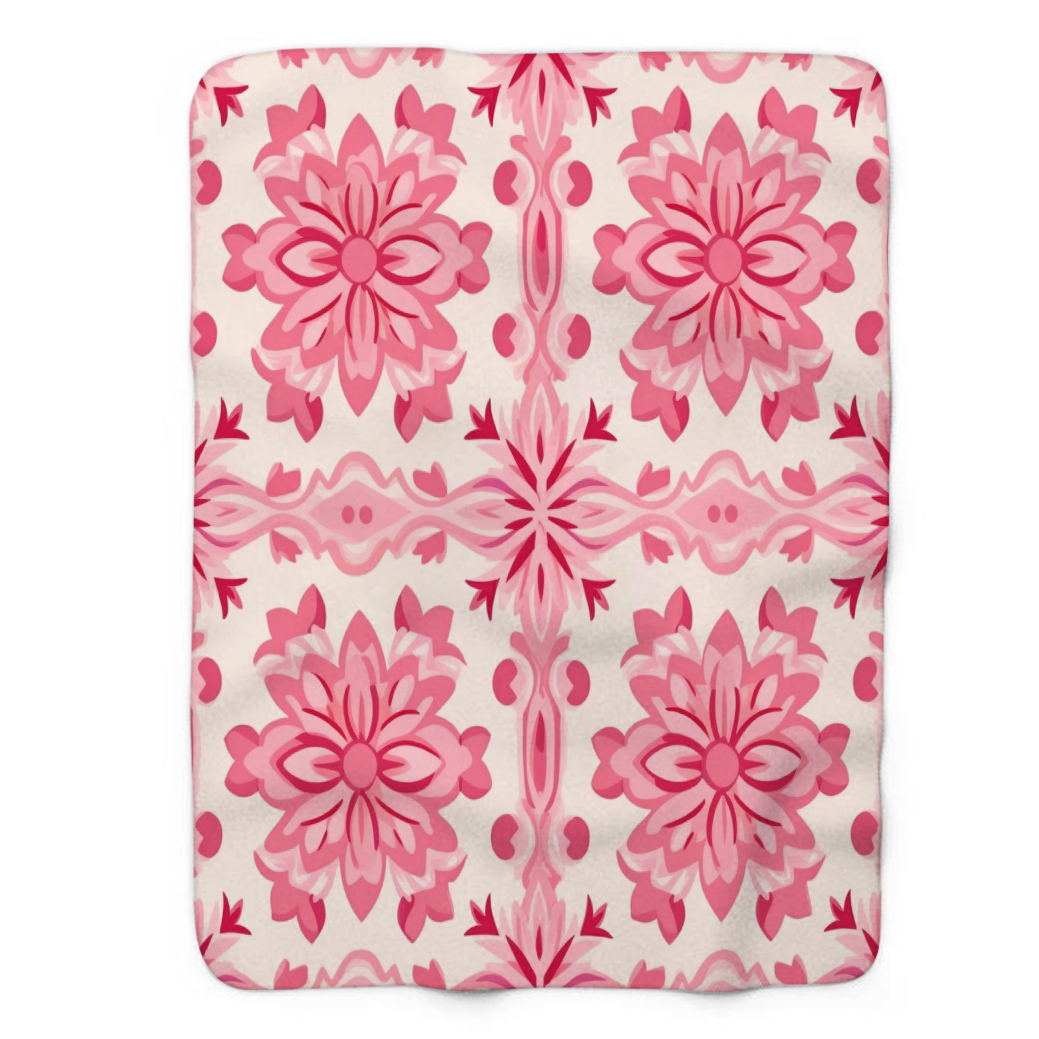 MentionedYou Blush Tile Patterns - 1 Piece Premium Sherpa Blanket | Wayfair