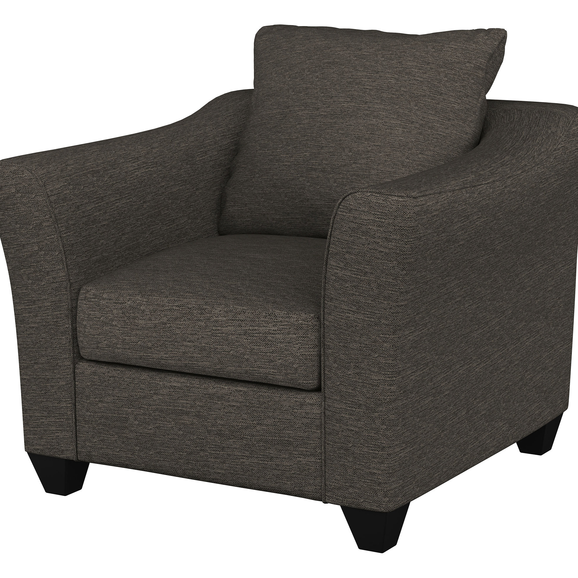 Red Barrel Studio® Charcoal Grey Flared Arm Chair, Welt - Detailing On ...