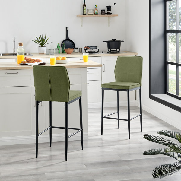 Bless international Niko Luxury Fabric Breakfast Bar Stool ...