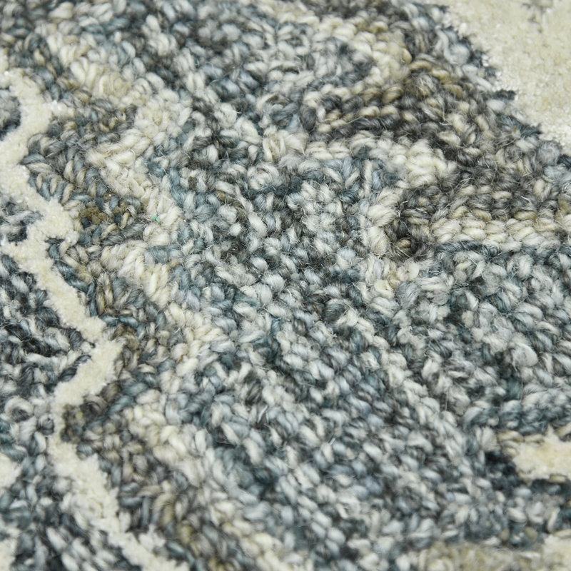 Bungalow Rose Shawsheen Handmade Hand Tufted Gray/Blue Rug | Wayfair