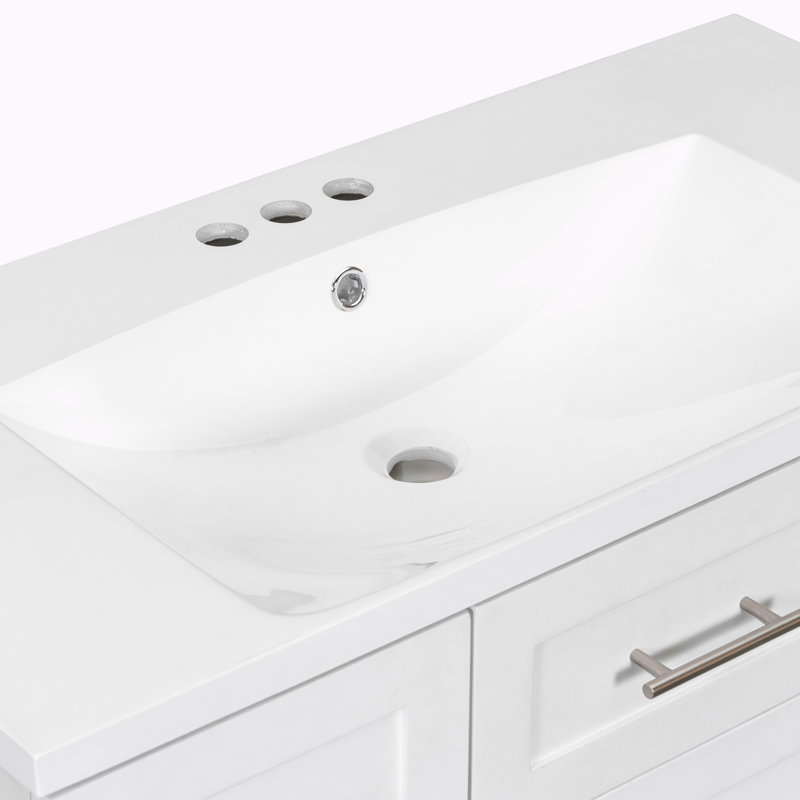 Winston Porter Sharlanda 36'' Single Bathroom Vanity with Ceramic Top ...