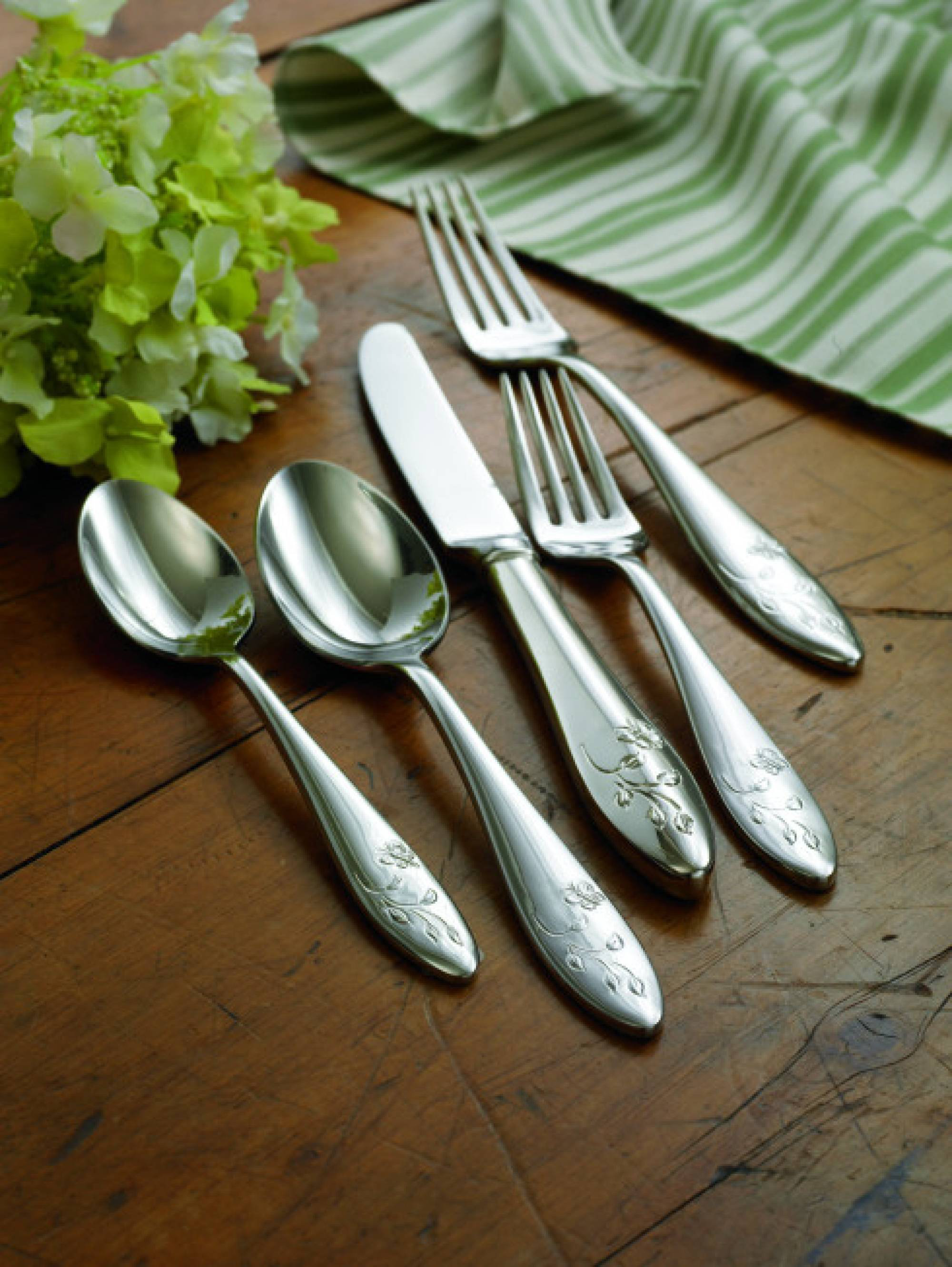 Lenox Butterfly Meadow 5 Piece 18/10 Stainless Steel Flatware Set ...
