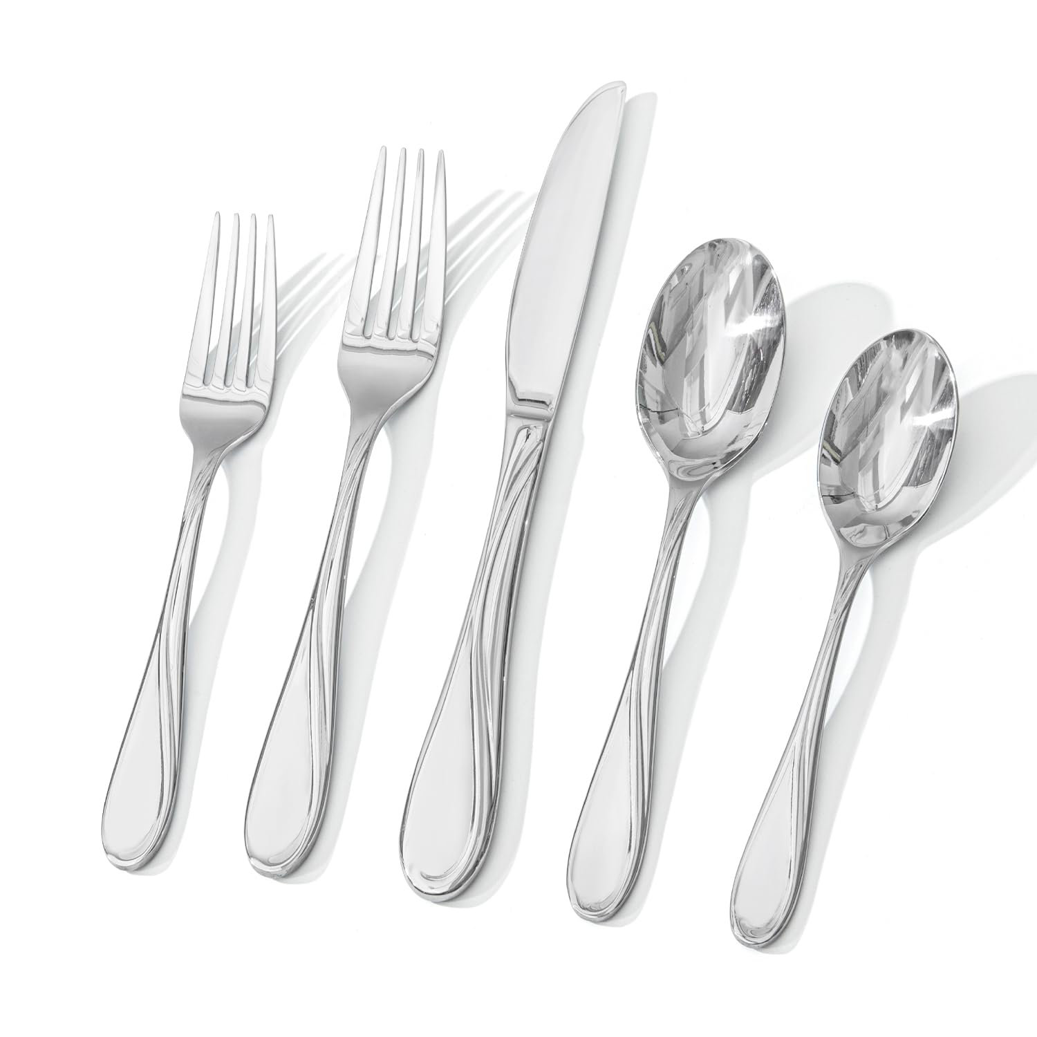 Ivy Bronx 40PCS Flatware Set, Heavy Duty Silverware Set Stainless Steel ...