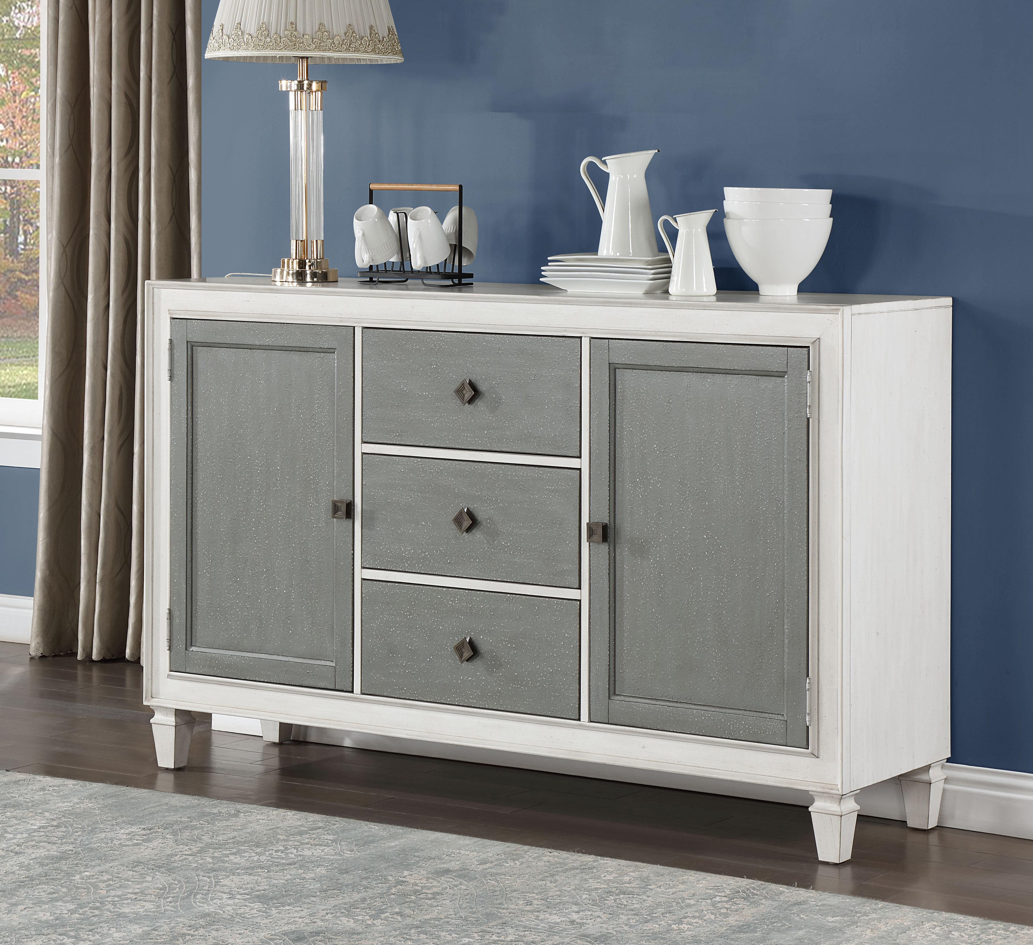Alcott Hill® Tatum 70"W Farmhouse Server, Gray And Weathered White ...