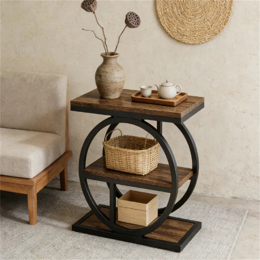 Trent Austin Design® Industrial Wooden Coffee Table With Storage Rack ...