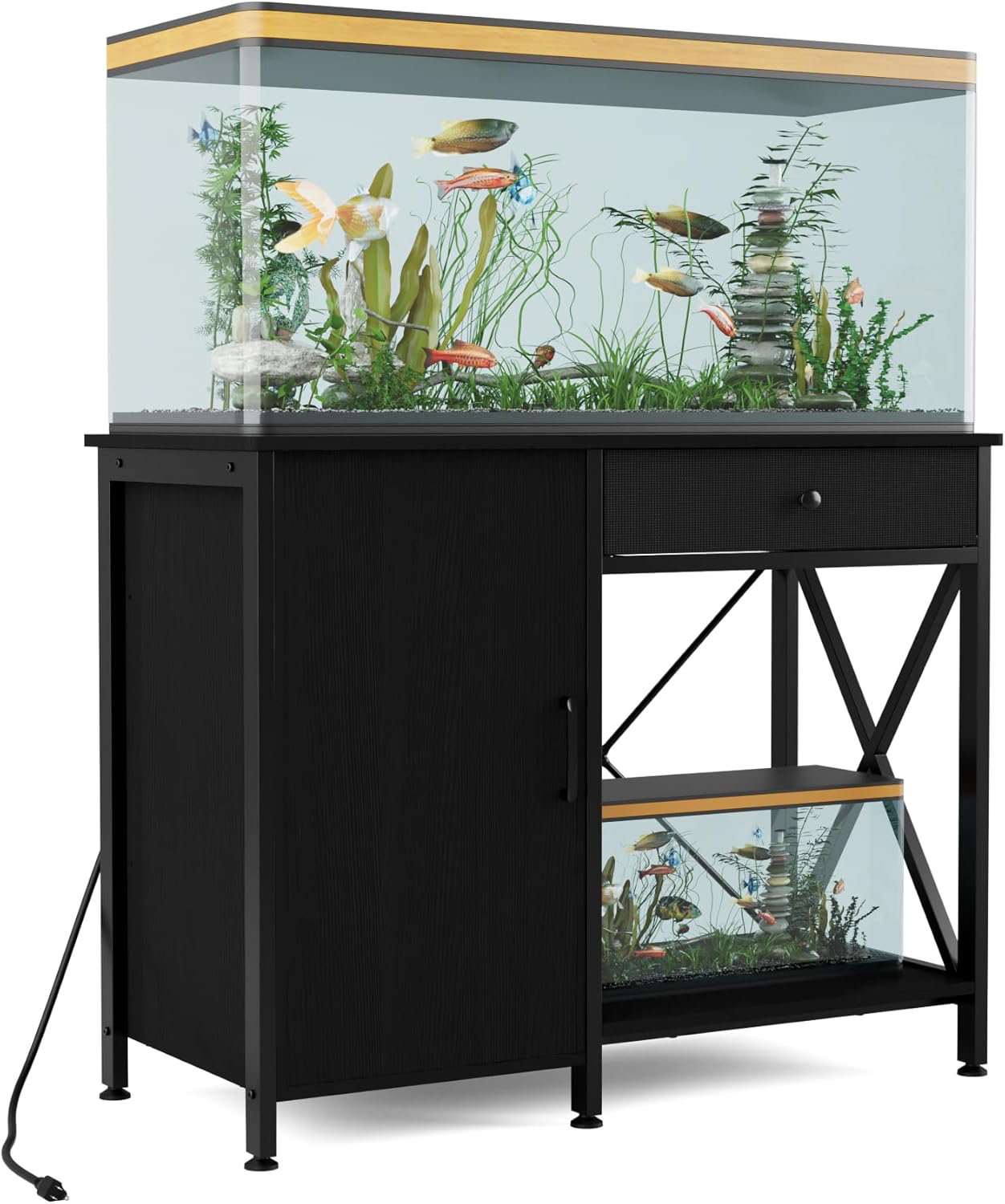 Archie & Oscar™ Sturdy Aquarium Stand With Storage For Fish Tank ,Metal ...