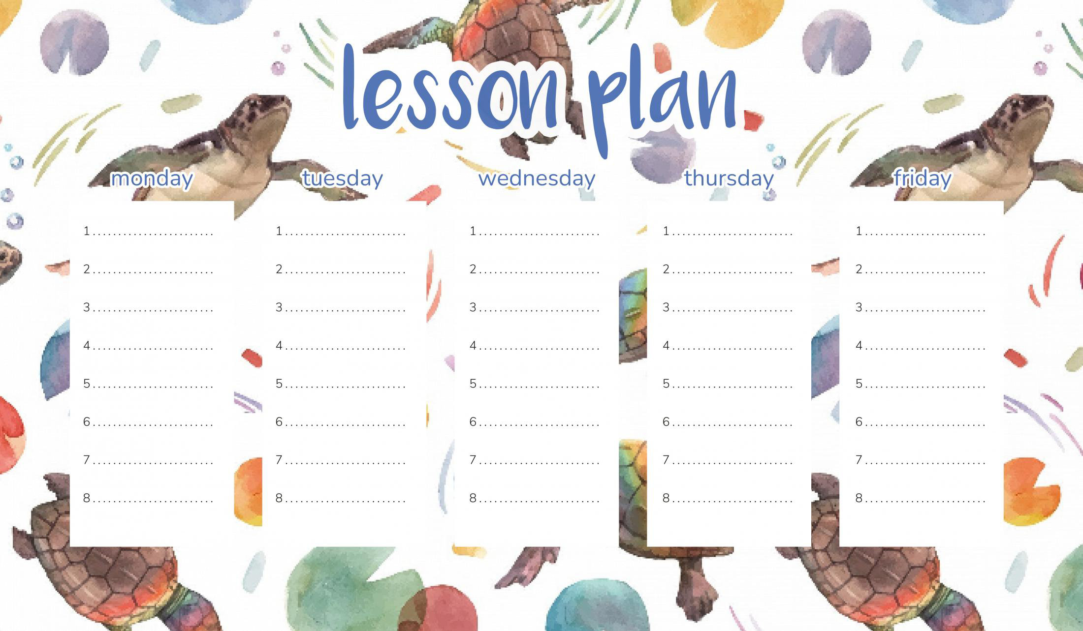 Wallvy Magnetic Lesson Plan Watercolor Sea Turtles | Wayfair.co.uk
