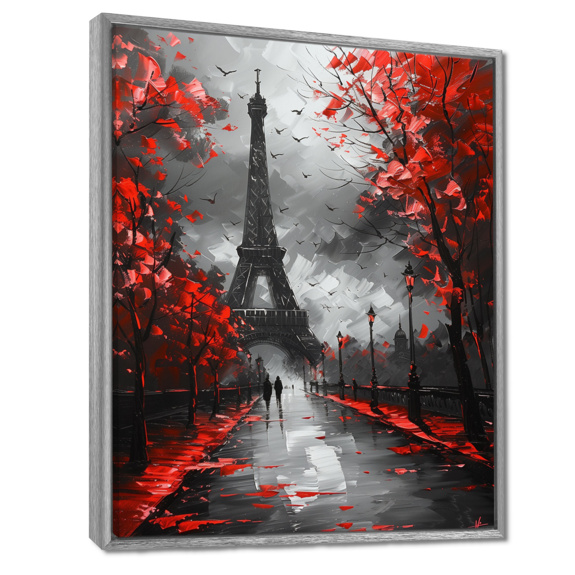 Winston Porter Monochrome Red Eiffel Tower Paris II - City Paris Wall ...