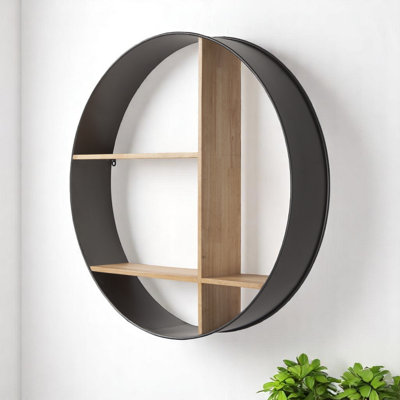 half circle shelf black