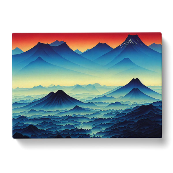 Alpen Home Sunset Japanese Mountain Painting Vol.2 - Wrapped Canvas ...