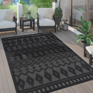 Black Outdoor Rugs You'll Love | Wayfair